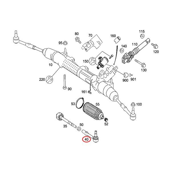 Mercedes-Benz 純正OEM DELPHI製 ベンツ W221 W216 ステアリングタイロッドエンド 左右 2213303903 ...