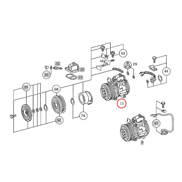 デンソー（DENSO） 純正OEM DENSO製 ベンツ R129 SL320 SL600 ACコンプレッサー/エアコンコンプレッサー ...