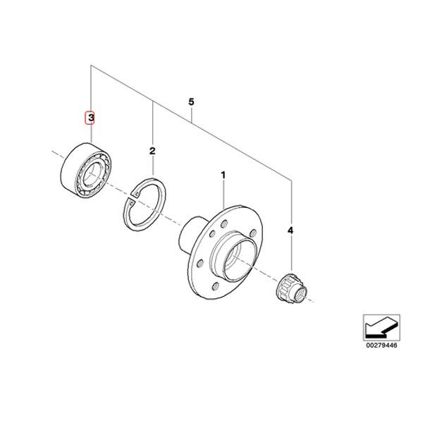 BMW 純正OEM FAG製 BMW E36 E46 リア ホイールハブベアリング片側 33412220987 33411130617 ...