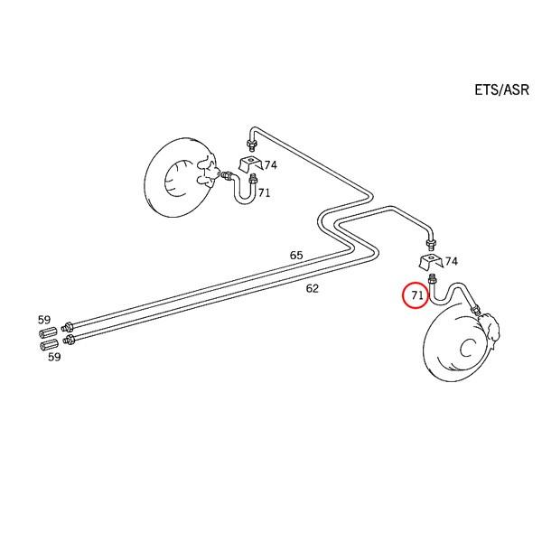 Mercedes-Benz febi製 ベンツ W116W126 リア ブレーキホース 片側 1264280335 ...
