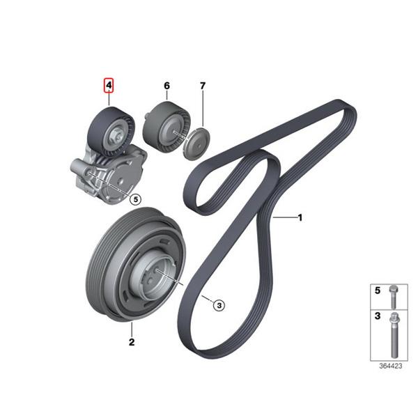 febi bilstein製 BMW F46 218d 218i 220i ベルトテンショナー B38 B47 B48 エンジン用 ...