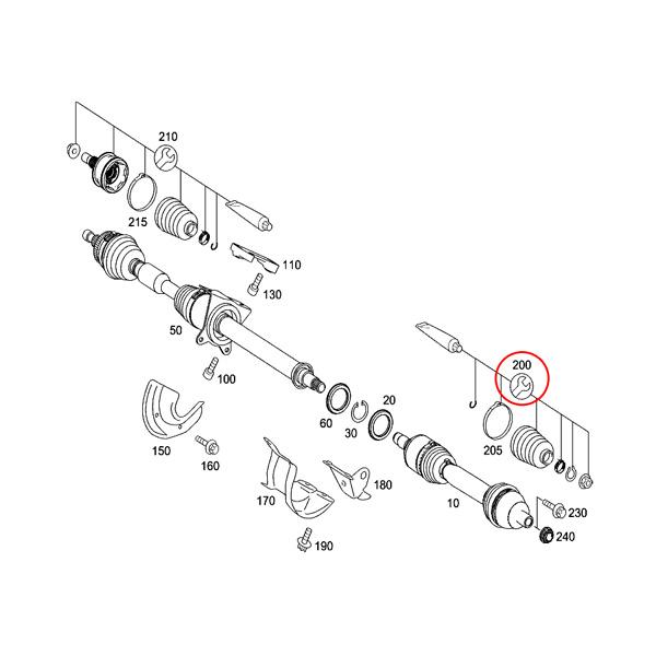 Mercedes-Benz febi bilstein製 ベンツ W169 A170 A180 A200 TURBO ドライブシャフトブーツ ...
