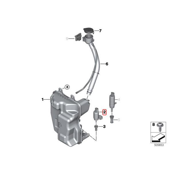 BMW febi bilstein製 X1/F48 sDrive18i xDrive20i xDrive25i ウィンドウウォッシャーポンプ ...