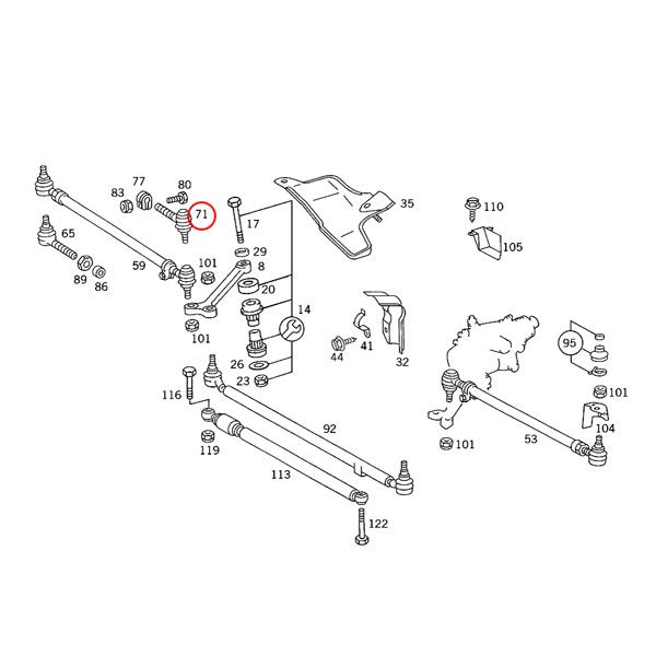 Mercedes-Benz febi bilstein製 ベンツ R129 SL500 SL600 ステアリングタイロッドエンド 左ねじ ...