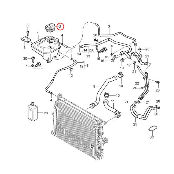 PORSCHE febi bilstein製 Porsche Cayenne カイエン 955型 2002〜2007年式 ラジエーターサブ ...