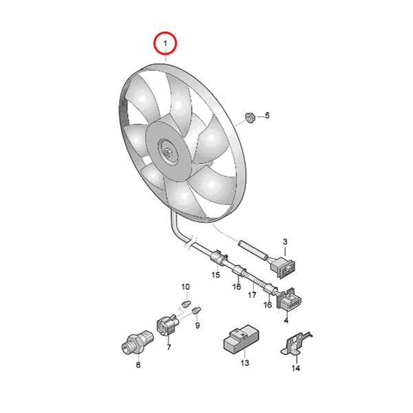 Audi（アウディ） febi bilstein製 A3 8L 1996〜2003年式 電動ファン 290mm 1C0959455C ...