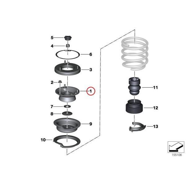 BMW febi bilstein製 E60 E61 E90 E91 E87 E82 E88 E63 E64 X1(E84) X3(E83) フロント ショックアッパーマウント 左右セット ...