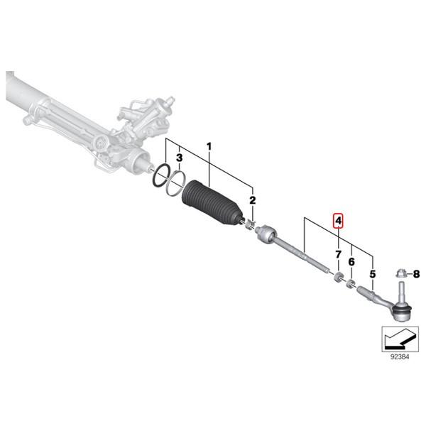 BMW febi bilstein製 6シリーズ E63 E64 ステアリングタイロッド ASSY 片側 32106777479 ...
