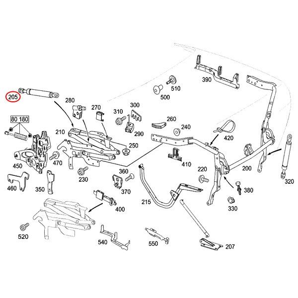 febi bilstein製 ベンツ SL R230トランクダンパー/ゲートダンパー 左右セット 2307500036 SL350 SL500 ...