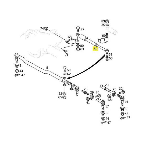 Mercedes-Benz（メルセデス・ベンツ） febi bilstein製 ベンツ W463 ゲレンデ 300GE ステアリングダンパー ...