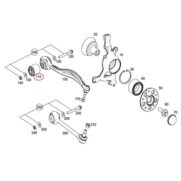 Mercedes-Benz febi bilstein ベンツ C207A207 フロント ラジアスアームブッシュ 片側 2043331114 ...