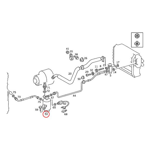Mercedes-Benz Four Seasons製 ベンツ W124 E220 E280 E300 E320 E400 E500 AC レシーバードライヤー 1248300083 ...