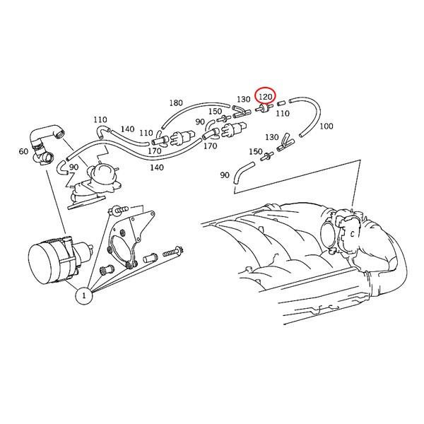 Mercedes-Benz 純正ベンツ W215W216W219 インマニ バキューム チェックバルブ 0021408460 CL500 ...