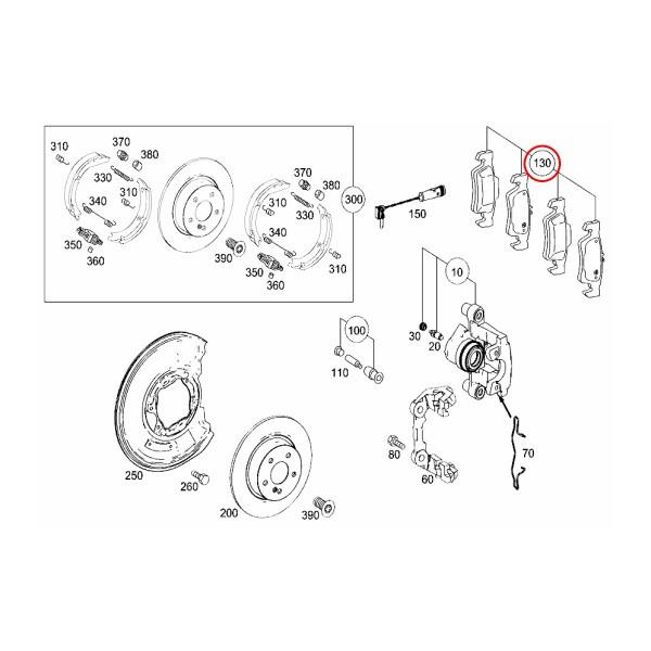純正 ベンツ W204 X204 リア/リヤ ブレーキパッド/ディスクパッド 左右 0064206120 0064201320 C180 ...