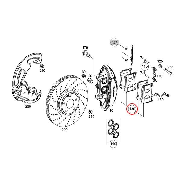 Mercedes-Benz 純正 ベンツ W221 W222 W211 W212 S600 E63AMG フロント ブレーキパッド 左右 ...