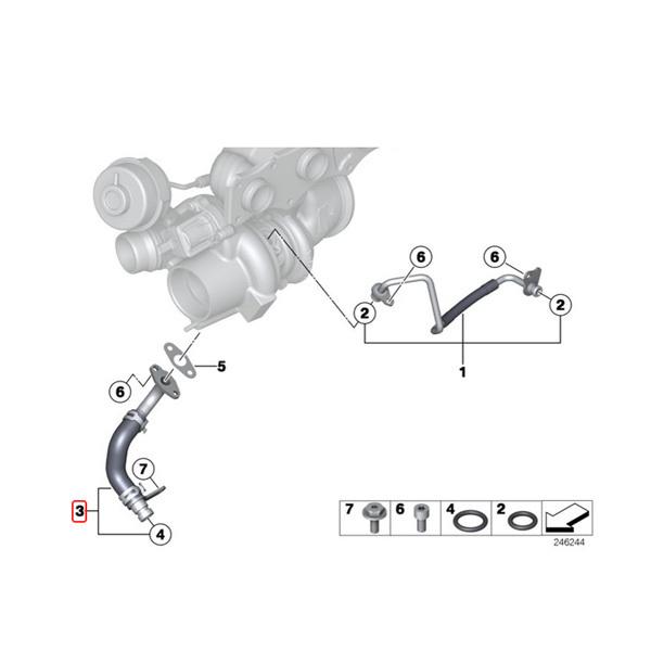 純正 BMW F07 F10 F11 F32 F36 523i 528i 420i 420ixDrive 428i ターボチャージャー オイル ...