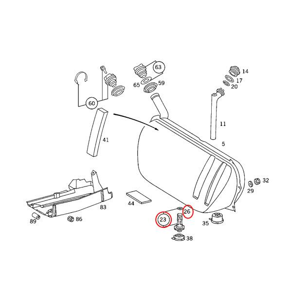 Mercedes-Benz（メルセデス・ベンツ） 純正 ベンツ W201 190E 燃料タンクフィルター/フューエルフィルター ...