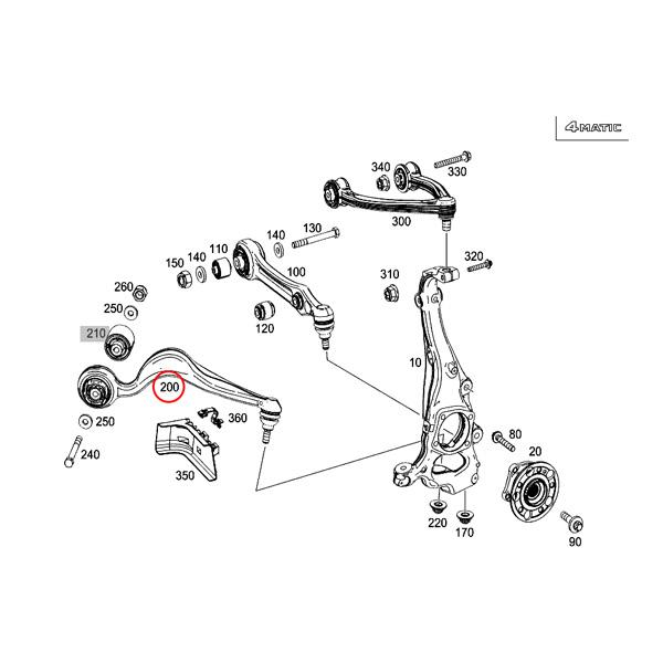 Mercedes-Benz 純正 ベンツ Sクラス W222 C217 S63AMG_4MATIC フロント スラストアーム/ラジアスアーム ...