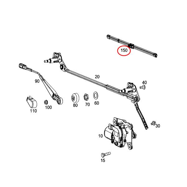 純正 ベンツ W463A W464 G500 平成30年式〜 フロント ワイパーブレード 左右セット 左ハンドル用 4638200407 ...
