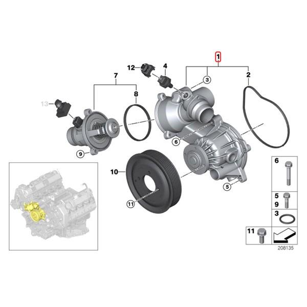 グラフ [6ヶ月保証付き]GRAF製 BMW 7シリーズ E65 E66 ウォーターポンプ N62 エンジン用 11517524551 ...