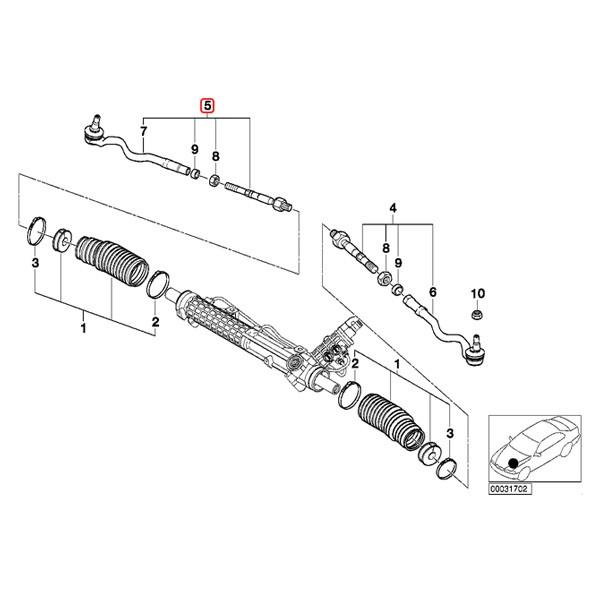 BMW HAMBURG-TECHNIC製 BMW Z4/E85 E86 ステアリングタイロッド ASSY 右側 32106777504 ...