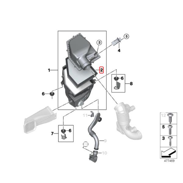 純正OEM Hengst製 BMW G30 G31 G32 523d 523i 530e 530i 540i 623d 630i 640i ...