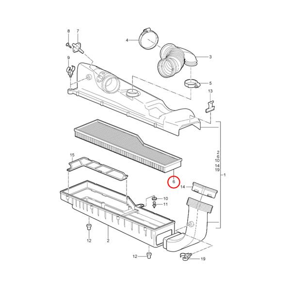 PORSCHE Hengst製 Porsche ポルシェ 911 997型 2004〜2008年式 エアフィルター/エアエレメント ...