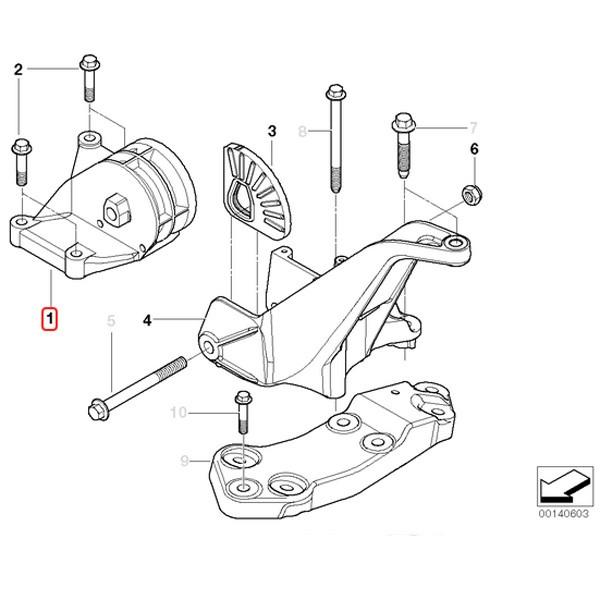 BMW HUTCHINSON製 MINI ミニ R50 R52 ミッションマウント AT車用 22316754426 22111495798 ...