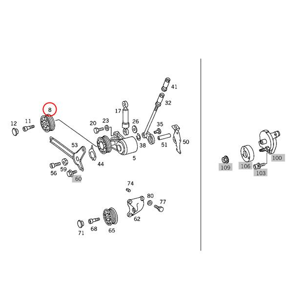 純正OEM INA製 ベンツ W201 190E 190E_2.6 アイドラプーリー/アイドルプーリー/ガイドプーリー 6012000770 ...