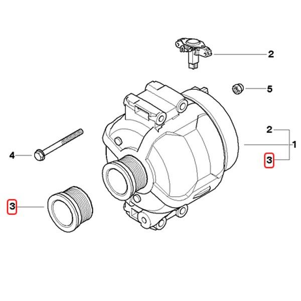 イナ 純正OEM INA製 BMW 1シリーズ E87 E88 オルタネーター プーリー 12317516103 12317552353 ...