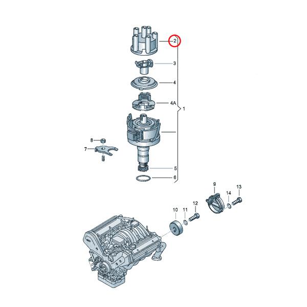 Audi Intermotor製 AUDI アウディ 100 44/C3 4A/C4 200 80 8C/B4 ディストリビューターキャップ ...