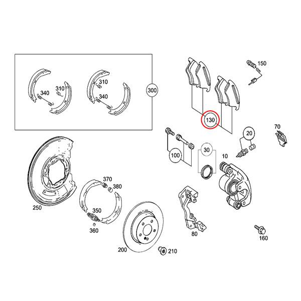JURID製 ベンツ W463 G320 G350 G500 リア/リヤ ブレーキパッド 左右セット 0034202420 ...