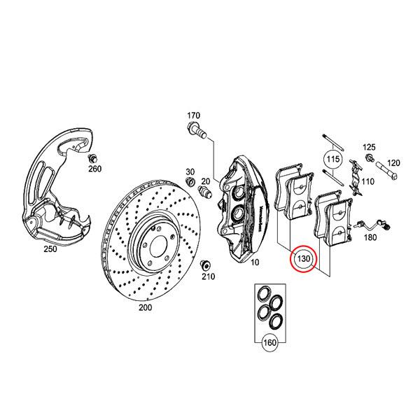 Mercedes-Benz JURID製 ベンツ R231 SL550 フロント ディスクブレーキパッド 左右セット 0064204920 ...