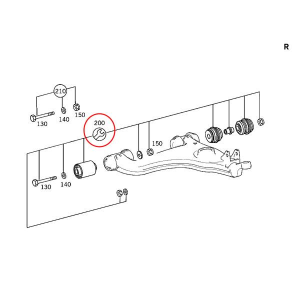 純正OEM LEMFORDER ベンツ W210 E230 E240 E320 E400 E430 フロント ロアアーム ブッシュキット 左右共通 片側 2103300475 ...