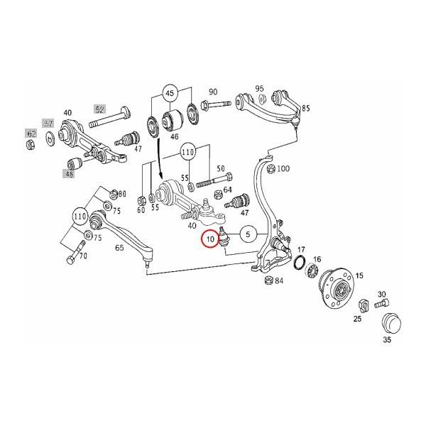 [6ヶ月保証]純正OEM LEMFORDER製 ベンツ W211 ボールジョイント 左右 2113300435 2113300235 E240 E250 E280 E300 E320 E500 ...
