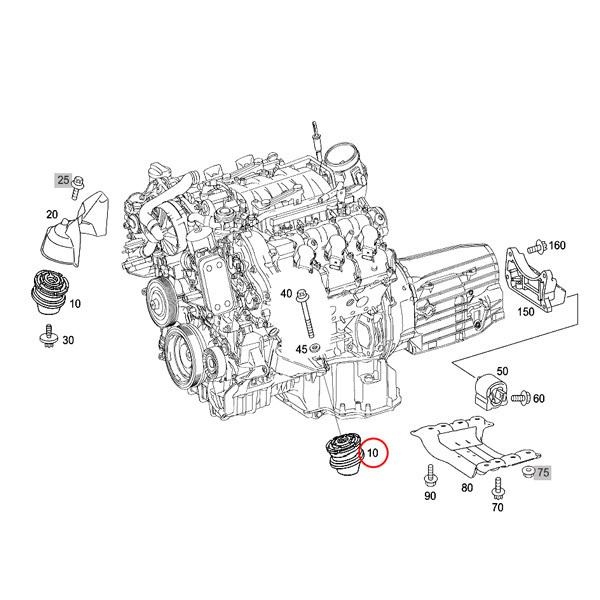 純正OEM LEMFORDER製 ベンツ SLクラス R230 SL600 エンジンマウント 左右共通 片側 2202400917 ...