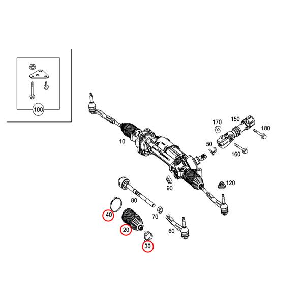 純正OEM LEMFORDER製 ベンツ W205 C200 ステアリングタイロッドブーツ/ステアリングラックブーツ 片側 ...