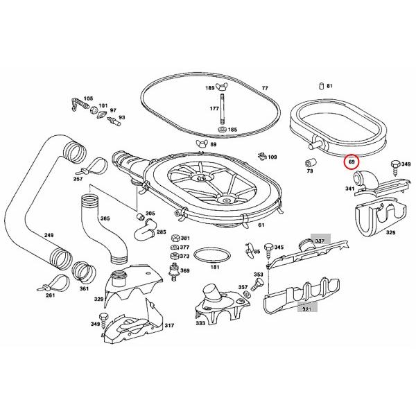MAHLE製 ベンツ Sクラス W116 エアフィルター/エアエレメント M110 直6 LX217 0010946904 ...