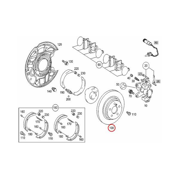 Metelli製 ベンツ R170 R171 リア/リヤ ブレーキローター 左右セット 防錆仕様 2034230012 2034230112 ...