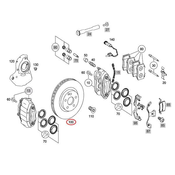 Mercedes-Benz Metelli製 ベンツ R230 W216 フロント ドリルドブレーキディスク 左右セット 2214210012 ...