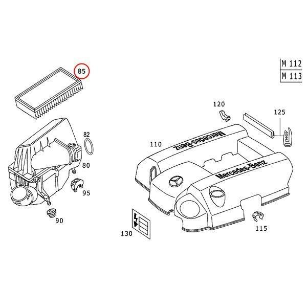 Mercedes-Benz MEYLE製 ベンツ Eクラス W210 E240 エアフィルター/エアクリーナー/エアエレメント ...