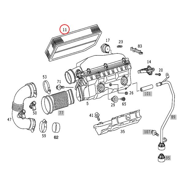 Mercedes-Benz MEYLE製 ベンツ W163 ML270CDI エアフィルター/エアエレメント OM612 エンジン用 ...