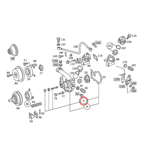 Mercedes-Benz MEYLE製 ベンツ W460 230GE ウォーターポンプ M102 エンジン用 1022000301 ...