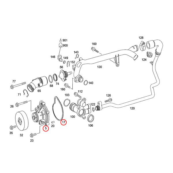 Mercedes-Benz マイレ製 ベンツ W203 W204 R171 C209 ウォーターポンプ ガスケット付き M271 ...