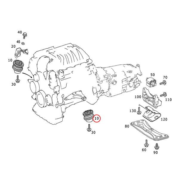 Mercedes-Benz MEYLE製 ベンツ R230 W219 SL350 CLS350 エンジンマウント 左右共通 片側 ...