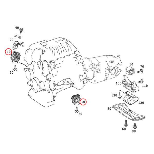 Mercedes-Benz MEYLE製 ベンツ R230 W219 SL350 CLS350 エンジンマウント 左右セット ...