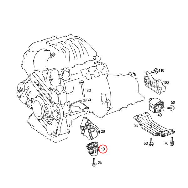 Mercedes-Benz MEYLE製 ベンツ W203 C180 C200 エンジンマウントブッシュ 左側 2022401917 ...