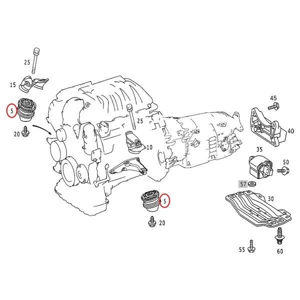 Mercedes-Benz MEYLE製 ベンツ W221 ロング S400_HYBRID エンジンマウントブッシュ 左右セット ...