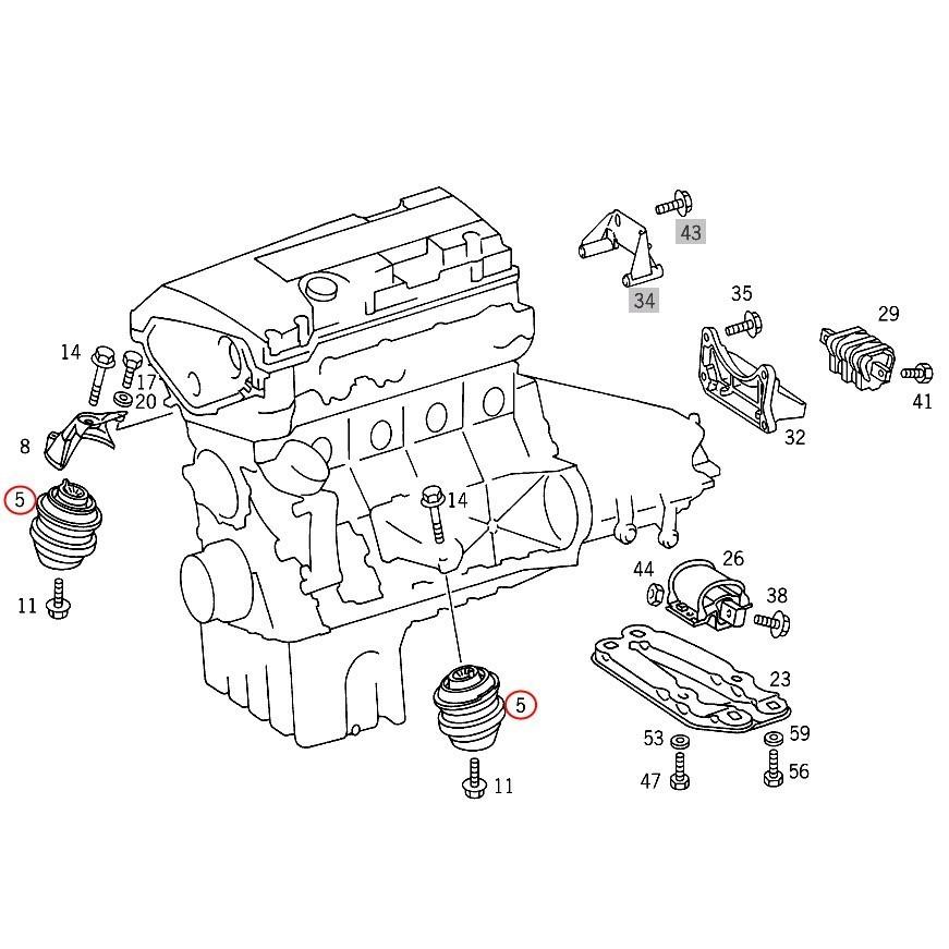 MEYLE製 ベンツ Cクラス SLKクラス W202 R170 エンジンマウントブッシュ 左右 2022401617 2022400117 ...