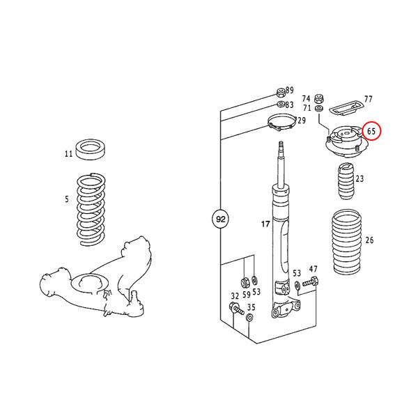MEYLE製 ベンツ W124 220TE 230TE 300TE 320TE 300CE 320CE フロント ショックアッパーマウント ...
